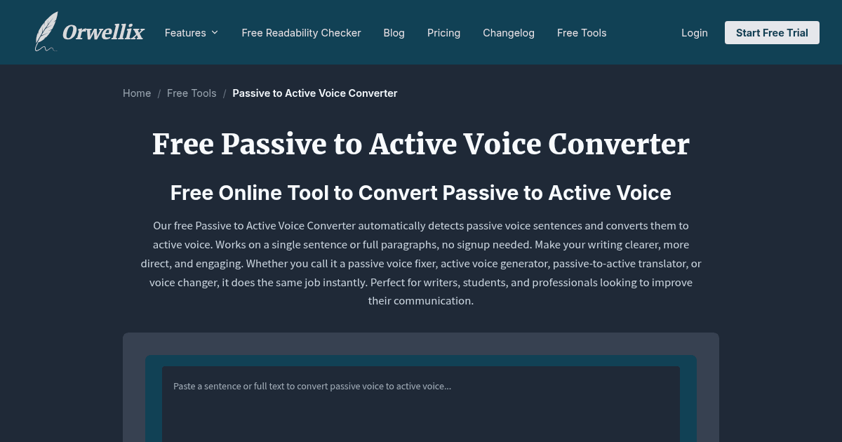 Free Passive to Active Voice Converter Online | Orwellix
